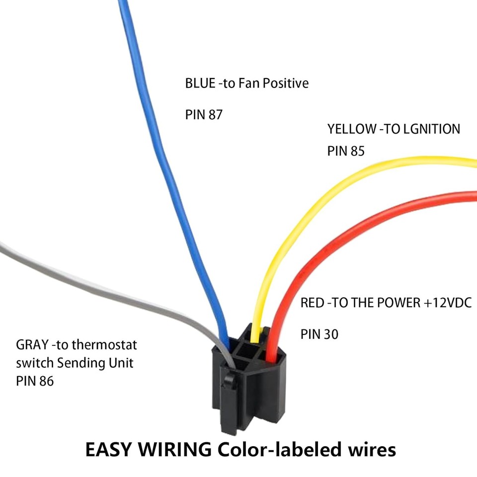 Dual Electric Fan Relay Kit Electric Radiator Fan Kit Temperature ...