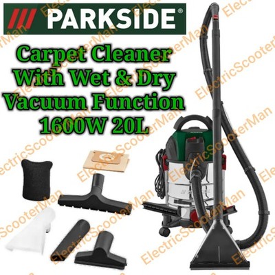 Parkside 1600W 20L Carpet Cleaner With Wet & Dry Vacuum Cleaning ...