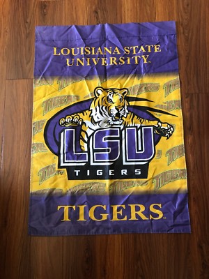 LSU TIGERS BANNER HOUSE FLAG INDOOR OUTDOOR 42" X 30" OVERSIZED SIGN | eBay