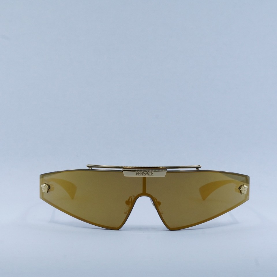 VERSACE VE2265 100287 Gold/Dark Grey/Mirror Gold 44-144-120 Sunglasses ...
