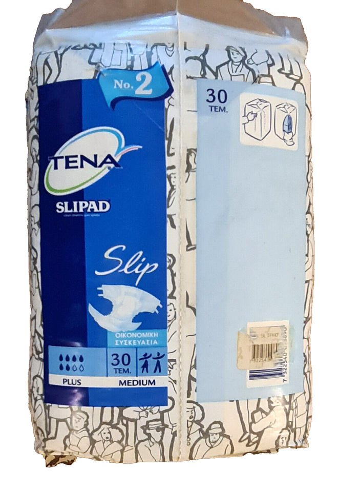 BRAND NEW 00s TENA SLIPAD adult PLASTIC diapers jumbo pack of 30 Medium ...