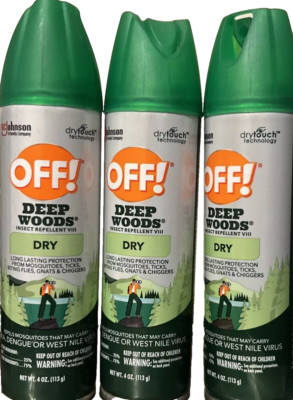 OFF! Deep Woods Dry Insect Repellent Mosquito Ticks Spray 4 Oz 3 PK ...