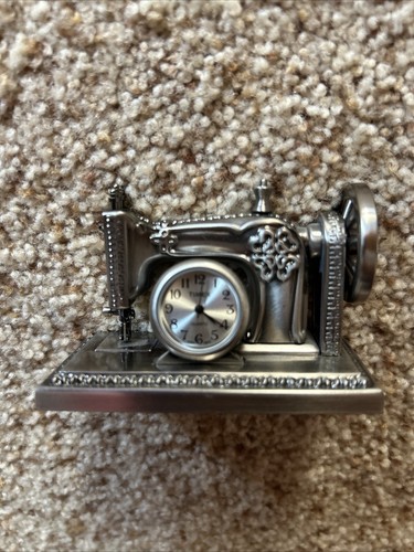 Waterbury Clock Co. Collection By Timex Mini Clock Pewter Tone Sewing ...