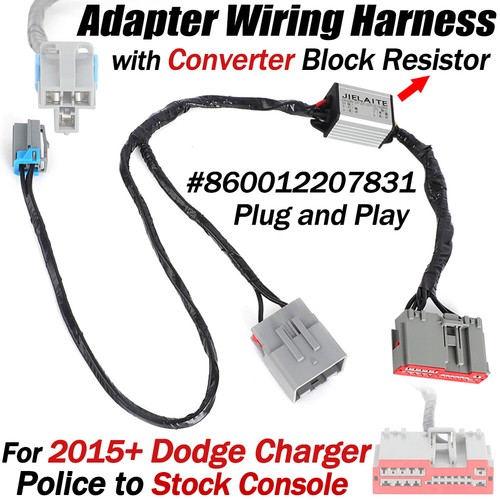 For 2015+ Dodge Charger Police to Stock Console Adapter Wire Harness w ...