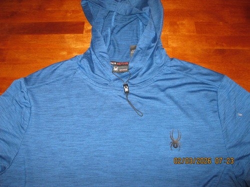 NEW Spyder Men's ProW-B Hoodie Jacket SZ MED LIGHTWEIGHT BLUE | eBay