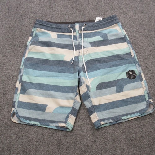 Vissla Board Shorts Mens 31 Striped Swim Trunks Drawstring Pocket Beach ...