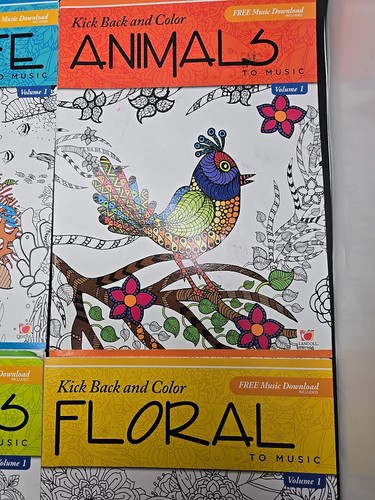 Kick Back and Color to Music Volume 1 - Set of 4 Adult Coloring Books ...