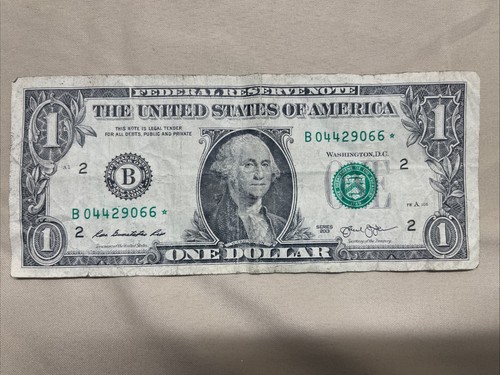 2013 B Series Star Note U.S. One Dollar Bill $$ NY Mint Range B ...