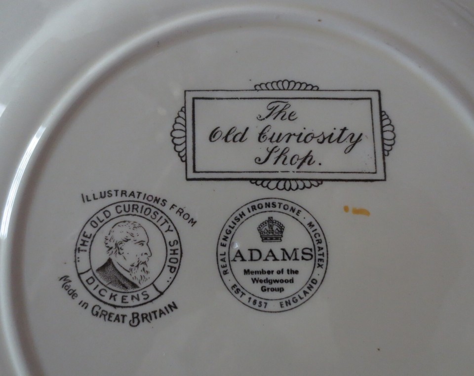 DICKENS PLATES x2 Vintage Old Curiosity Shop Octagonal Polychrome ...