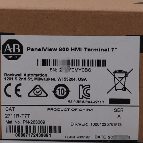 Allen Bradley 2711R-T7T PANELVIEW 800 7-INCH HMI TERMINAL Factory ...