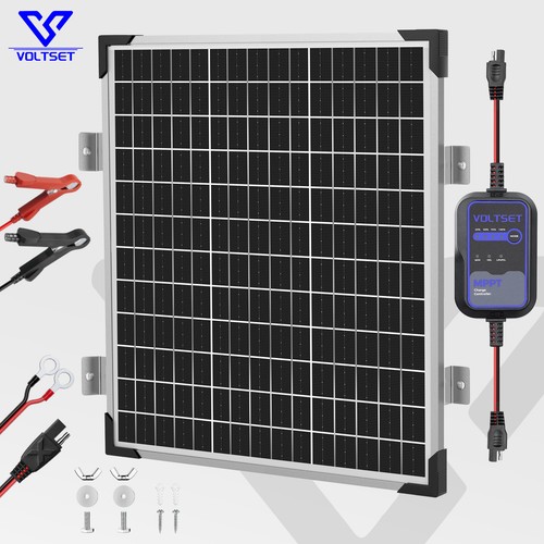 Upgraded 50W 12V Solar Battery Trickle Charger Maintainer with MPPT ...