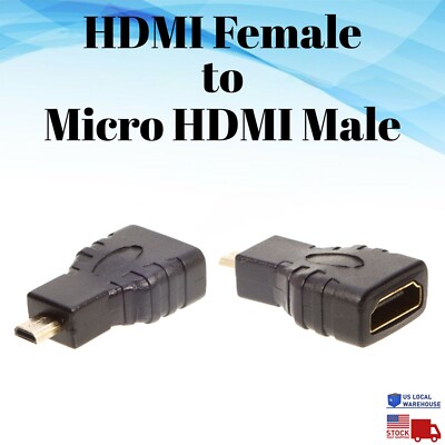 HDMI (Type A) Female to Micro HDMI (Type D) Male Adapter Connector ...