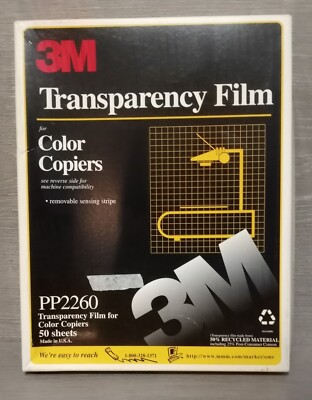 3M Transparency Film Plain Paper Copiers PP2260 25 Sheets | eBay