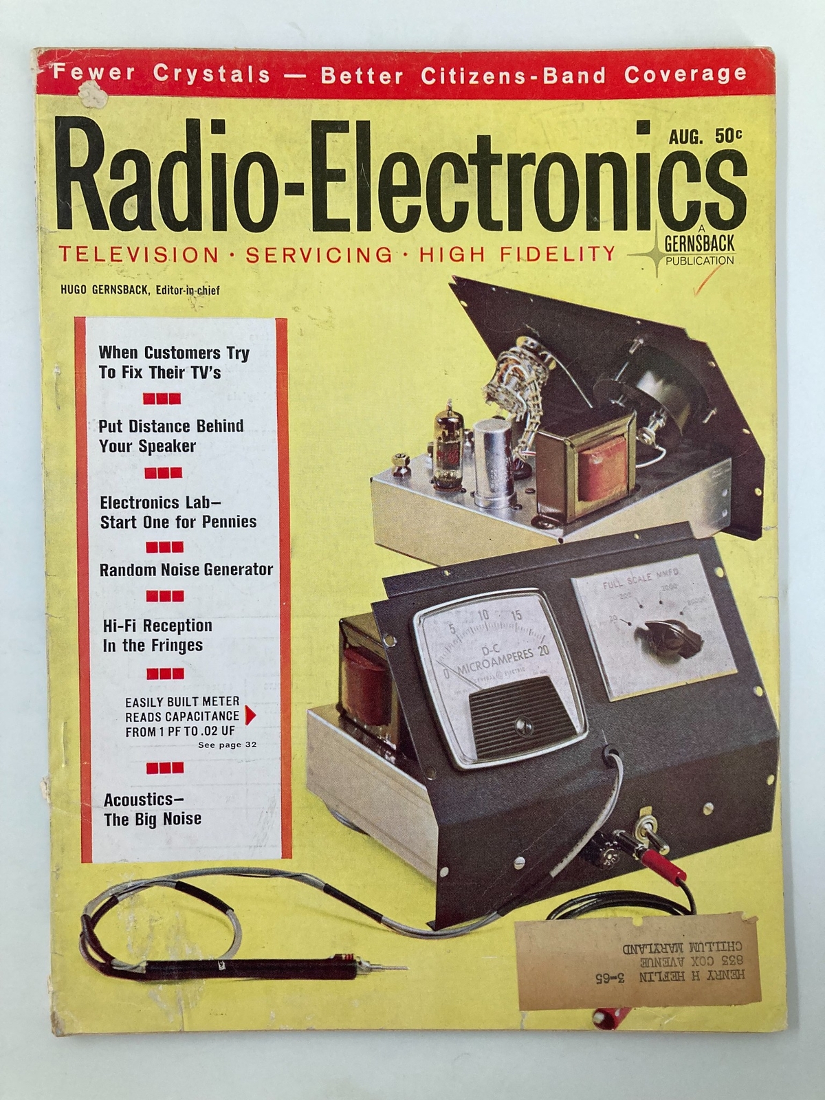 VTG Radio-Electronics Magazine August 1963 Meter Reads Capacitance 1 Pf ...