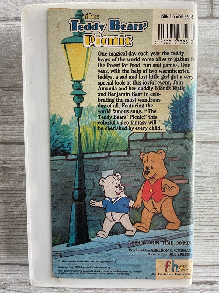The Teddy Bears Picnic VHS F.H.E. Amanda Wally Benjamin Bear Jonathan ...