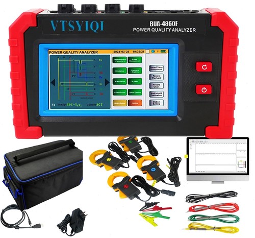 3 Phase Power Quality Analyzer with Current 0.10A~100A Phasor Diagram ...