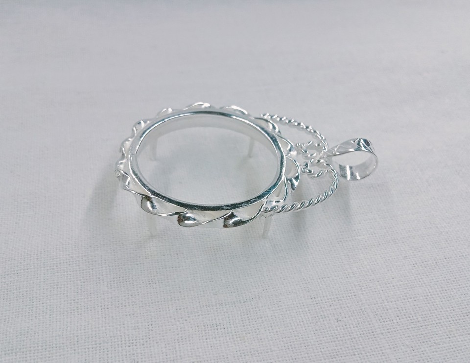 Solid 925 Sterling Silver Coin Bezel, Mount Frame Settings, Coin ...