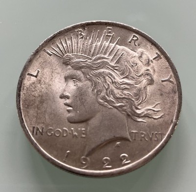 1922 US Peace Silver Dollar, 90% Silver Philadelphia Minted-Estate Find ...