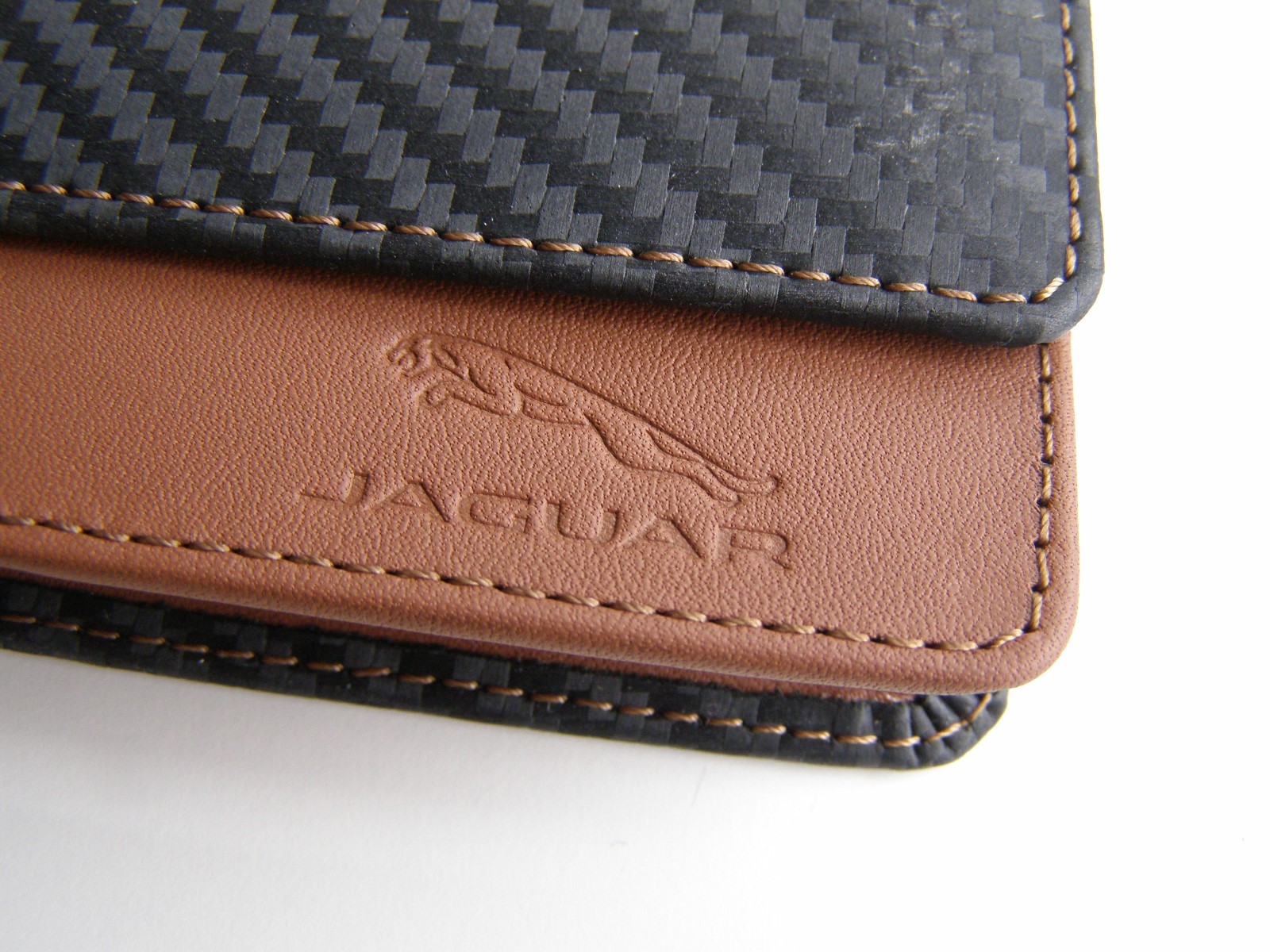NEW GENUINE JAGUAR LEATHER WALLET CARBON FIBRE X E F-TYPE XK XF XJ XE F ...