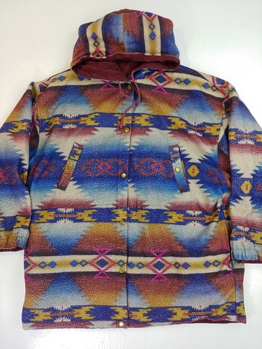 Vintage Button Up Jacket Aztec Women's large reversible windbreaker | eBay