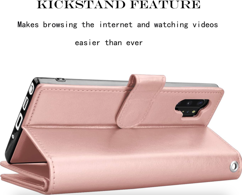 For Galaxy Note 10 Plus Flip PU Leather Wallet Stand Phone Case Cover ...