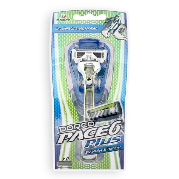 Dorco Pace 6 Plus- Six Blade Razor System with Trimmer - 1 Handle + 2 ...