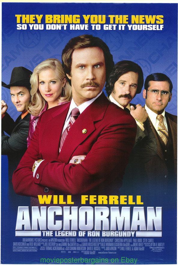 ANCHORMAN MOVIE POSTER 2 sided final style WILL FERRELL | eBay
