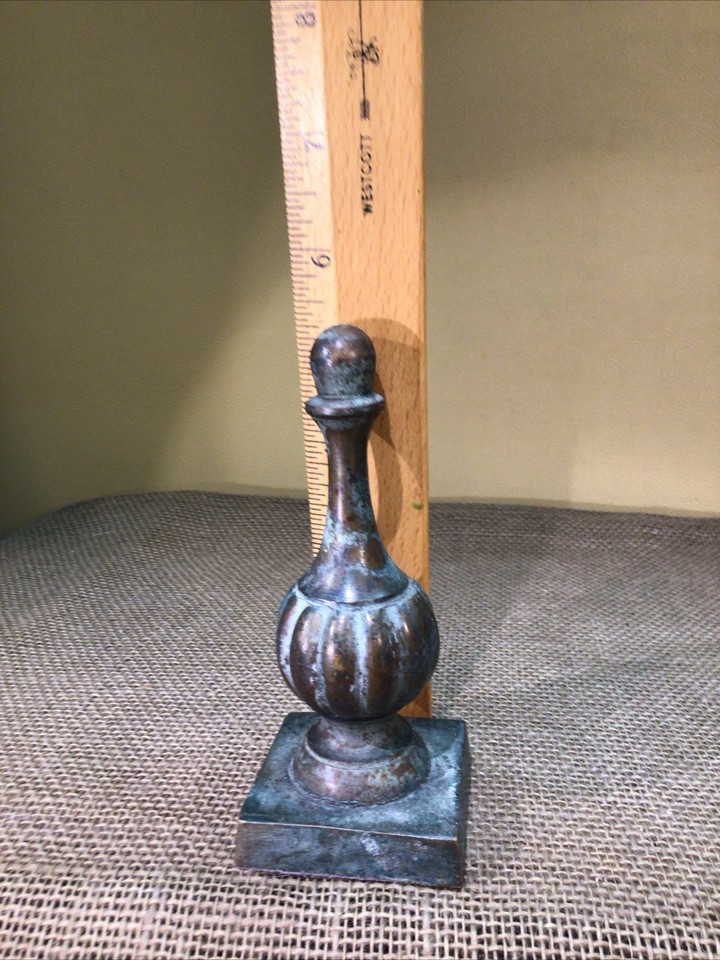 Solid Bronze Metal Finial Sculpture Table Display 5.25” Tall Velvet Pad ...