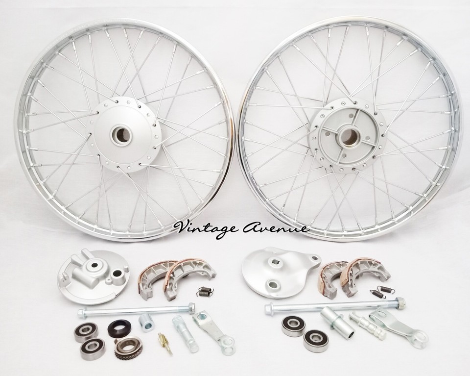 HONDA C50 C65 C70 FRONT-REAR WHEEL RIM BRAKE HUB SPOKE KIT [F6S+R4S] | eBay