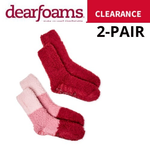 Dearfoams Cozy Comfort Size 4-10 Women’s 2-Pair Crew Socks Shoe Non ...