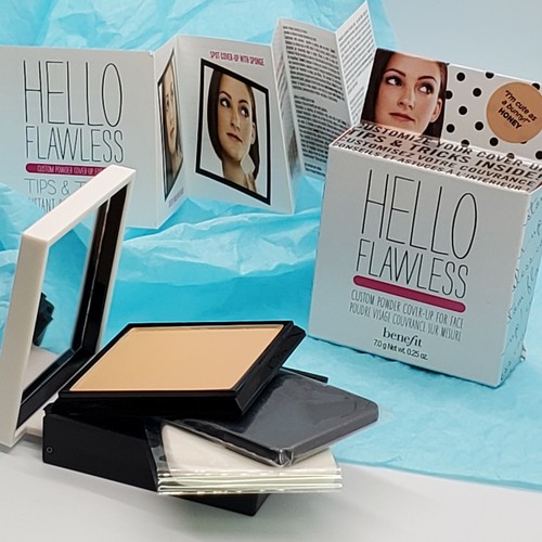 Benefit Hello Flawless ~HONEY~ Powder Foundation & SPF 15 Custom Cover ...