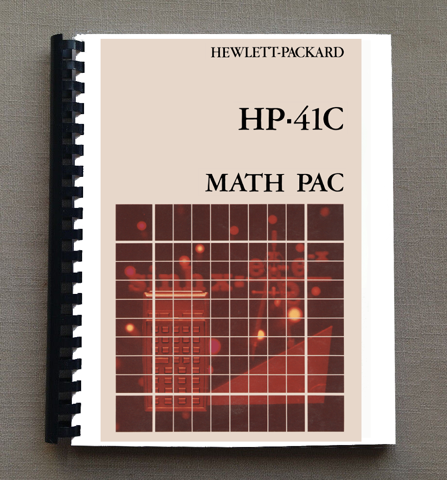 Math pac manual for Hewlett Packard HP 41CV calculator module | eBay