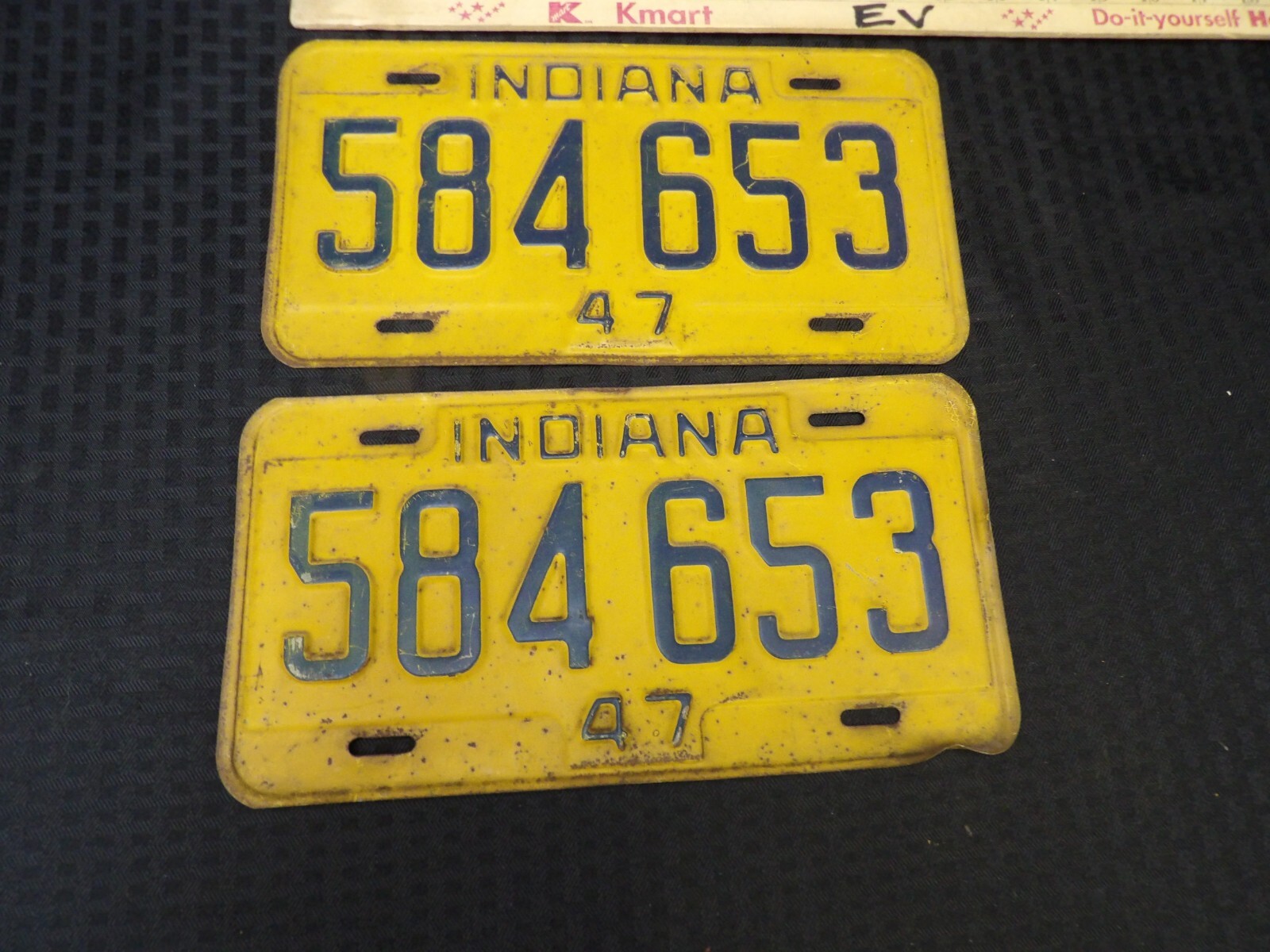 1947 set of 2 Vintage Indiana license plates 584 653 | eBay
