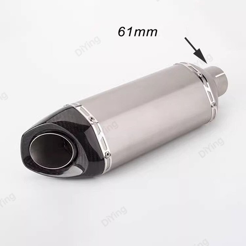 For BMW 60mm 2.36" Universal Motorcycle Silvery Exhaust Pipe Muffler ...