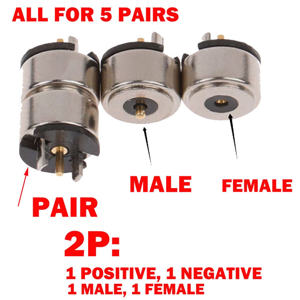 5 Sets 8mm Current Magnet Spring-Loaded Magnetic Cable For Pogo Pin ...