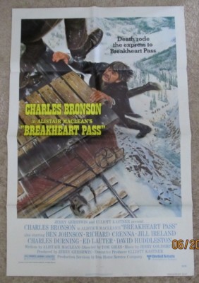 BREAKHEART PASS ORIGINAL TRI FOLDED 27X41 MOVIE POSTER 1976 CHARLES ...