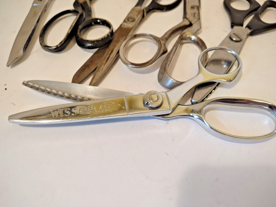 Vintage Sewing Scissors Lot of 6 Wiss, Larkin, Griffon, pinking ...