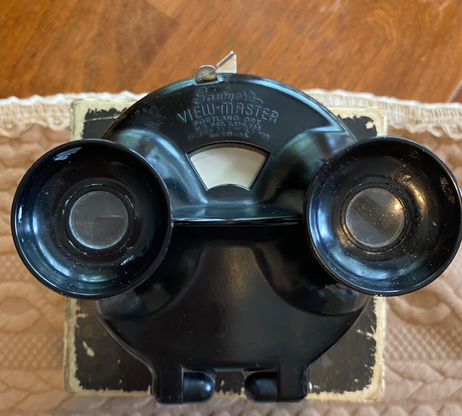 Vtg. Sawyer's View-Master Viewer Bakelite Black US Patent 2,189,285 1st ...