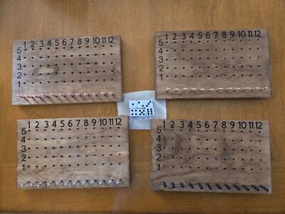 Top Row Board Game played with dice pegs and a board, hand made from ...