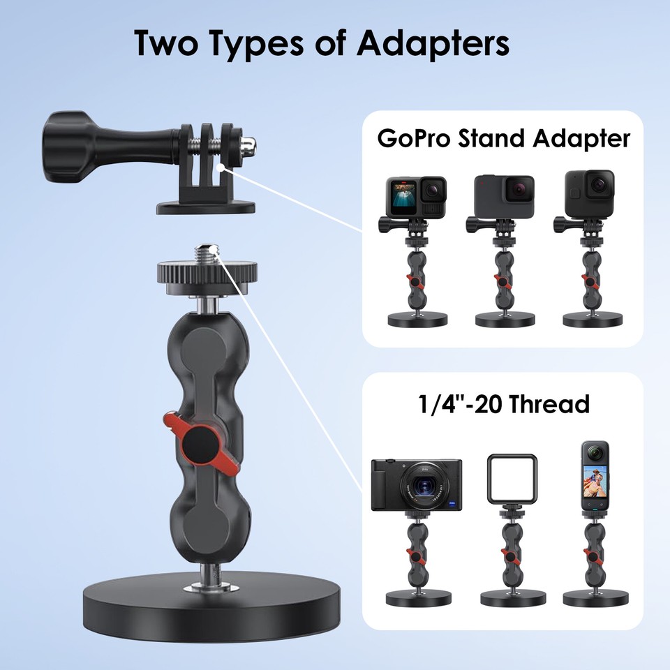 Strong Magnetic Camera Mount for GoPro 13/12 DJI Insta360 360° Rotation ...