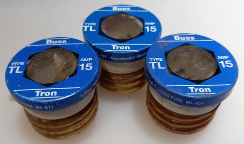 Bussmann Type-TL 15-Amp Tron Time Delay Fuses 3- Pkg. -Continuity ...