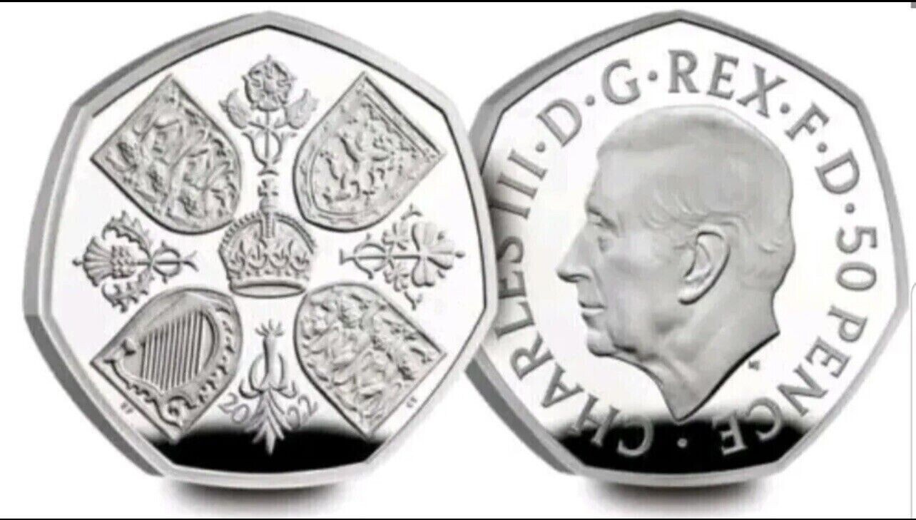 **SUPER RARE prince Charles III 50p Coin Celebrating the New King ...