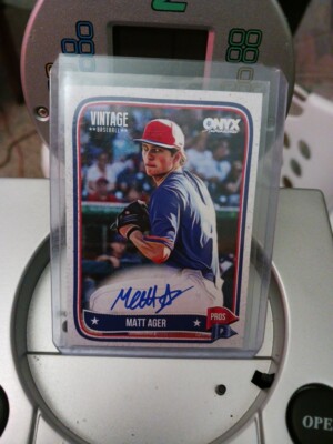 Matt Ager 2024 Onyx Vintage Baseball On Card Auto RC Pirates | eBay