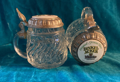 DINKEL ACKER GLASS BEER STEIN WITH PEWTER TOP | eBay
