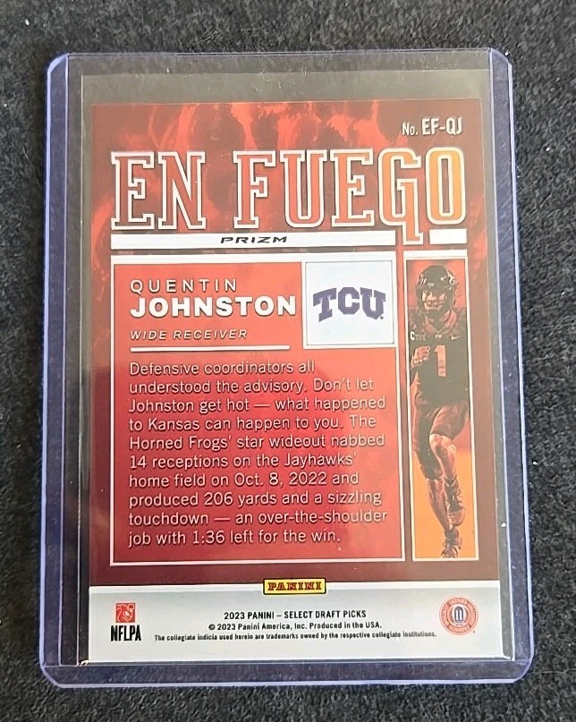 2023 Panini Select Draft Picks - En Fuego Quentin Johnston #EF-QJ ...