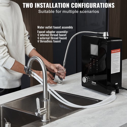 VEVOR Alkaline Water Ionizer Purifier Machine PH3-11.2 9000L LCD Touch ...