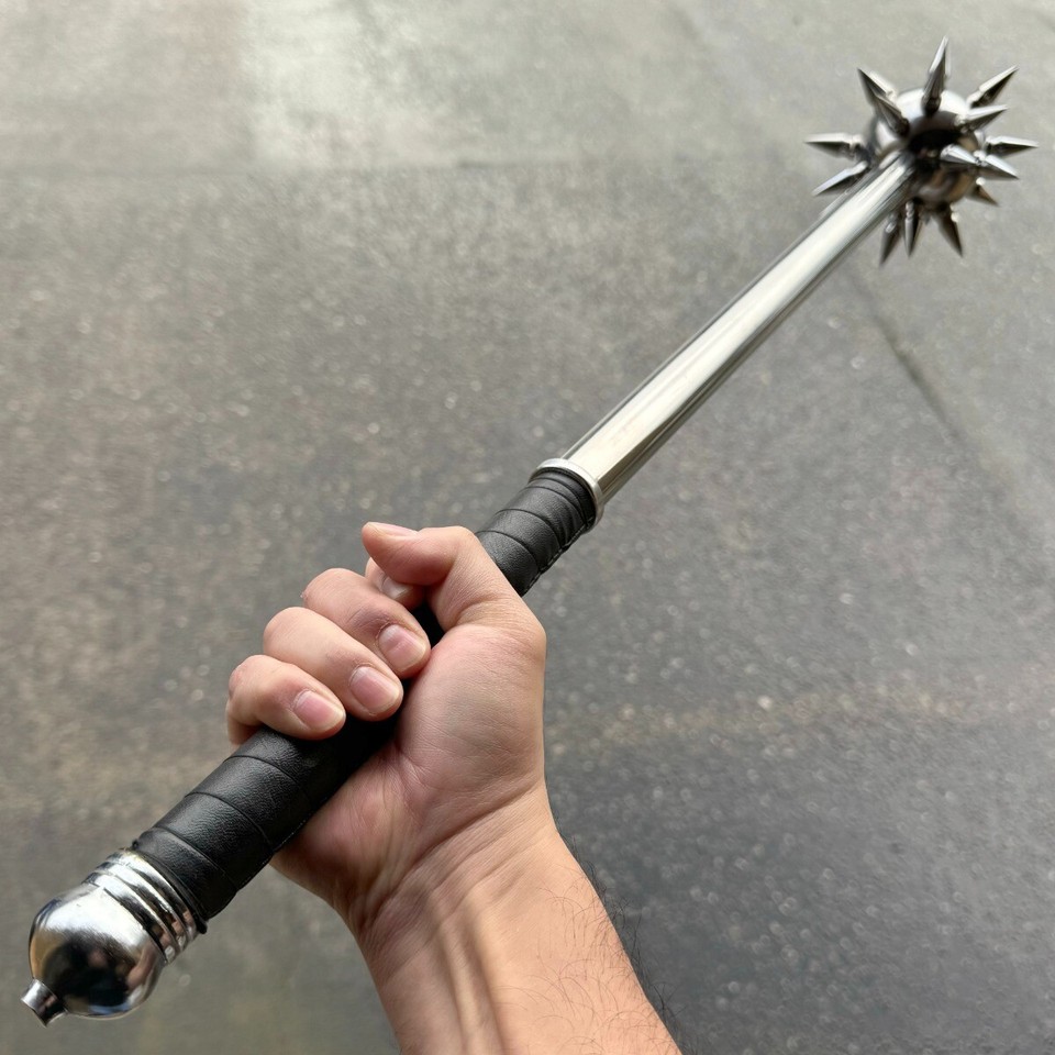 Medieval Spiked Ball Mace Silver Morning Star Morgenstern 30" | eBay