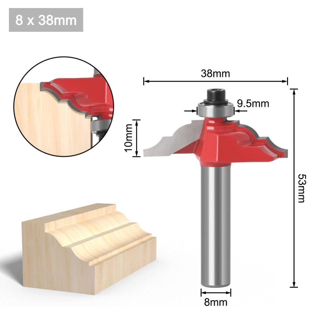 12mm 1/2" Shank Milling Cutter Cabinet Door Slotting Cutter Woodworking ...