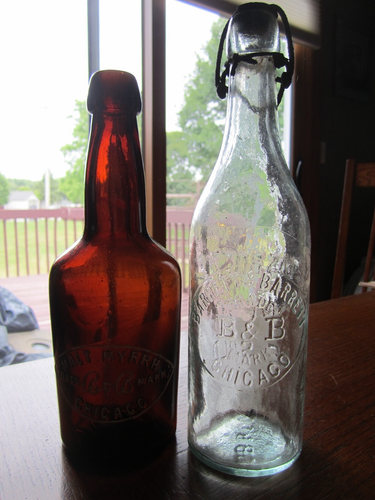 2) 1890s BARRETT Chicago ILLINOIS ILL. IL blobtop MALT TONIC beer ...