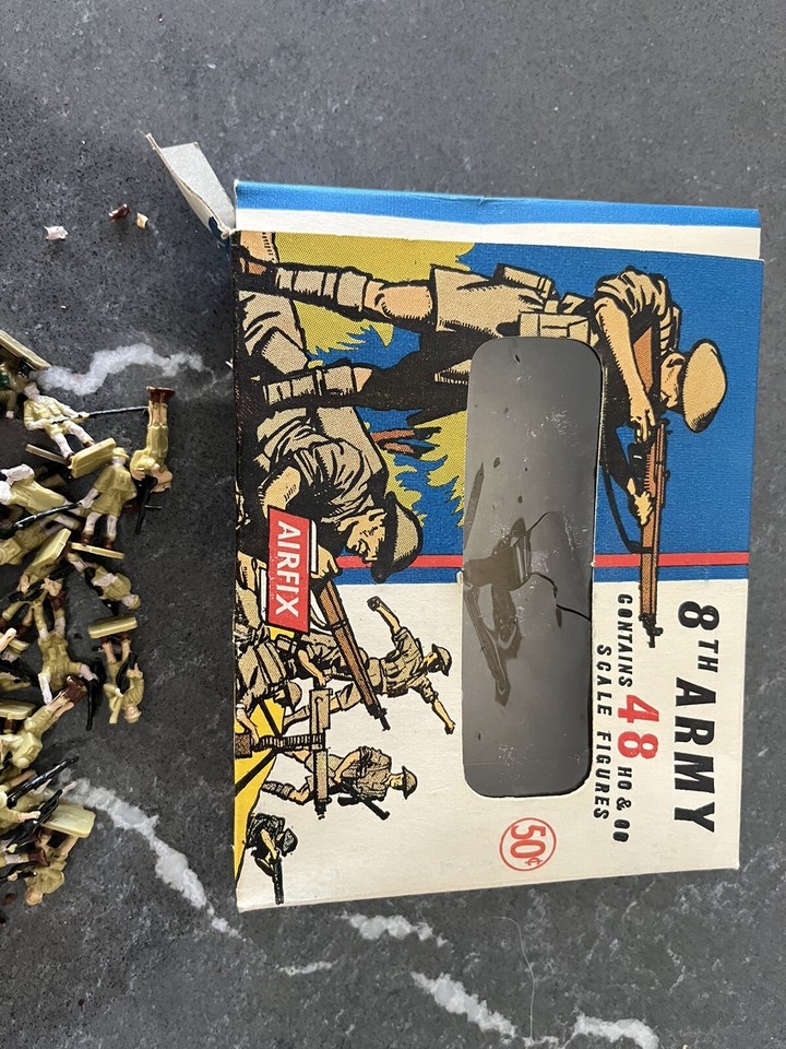 Vintage Airfix WW2 British 8th Army set 1960s window box HO & OO 1/72 ...
